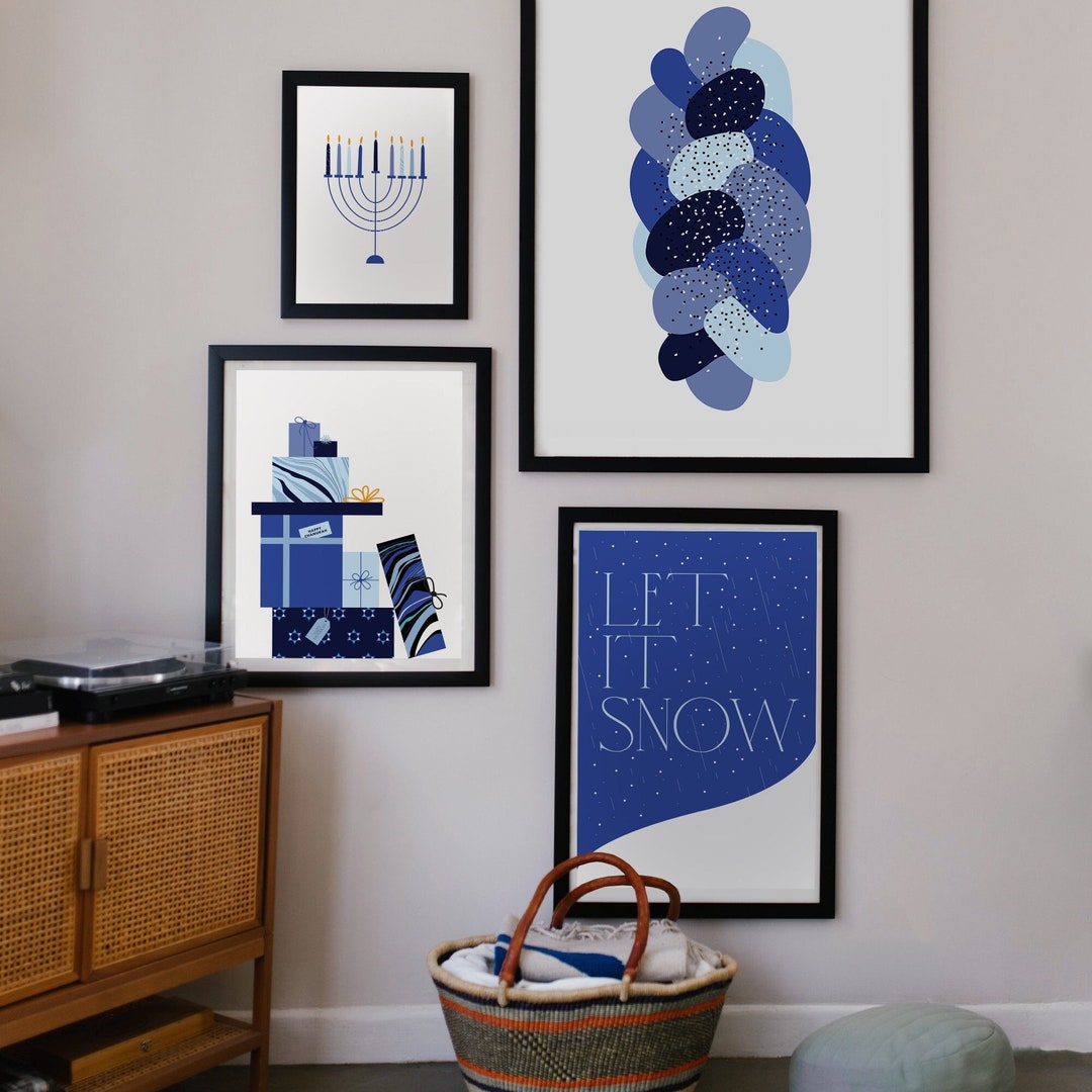 Chanukah Decor Color Palette 2: Blue Hanukkah Printable - Etsy