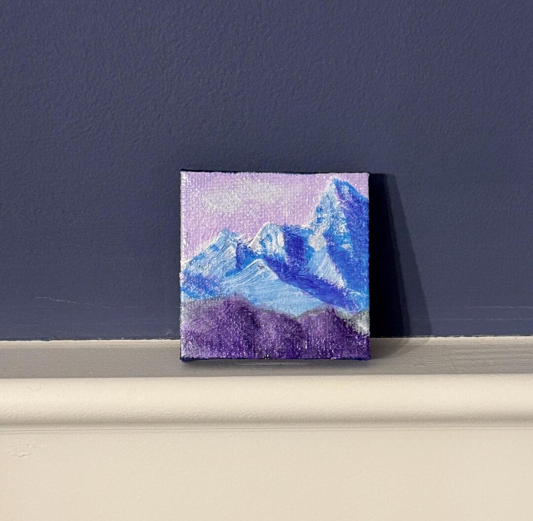 Purple Mountains Majesty - Mini (2" X 2") Painting - Etsy
