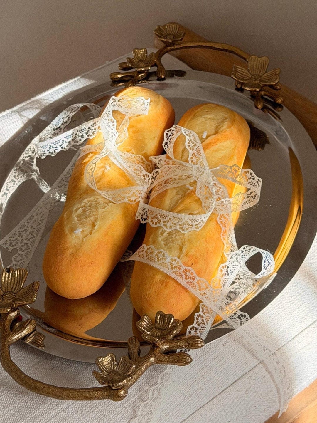 Realistic Baguette Candle Handmade Bread Loaf 100% Beeswax 413 Gram ...