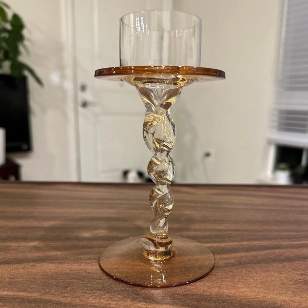 Twisted Stem Glass Candle Holder - Etsy