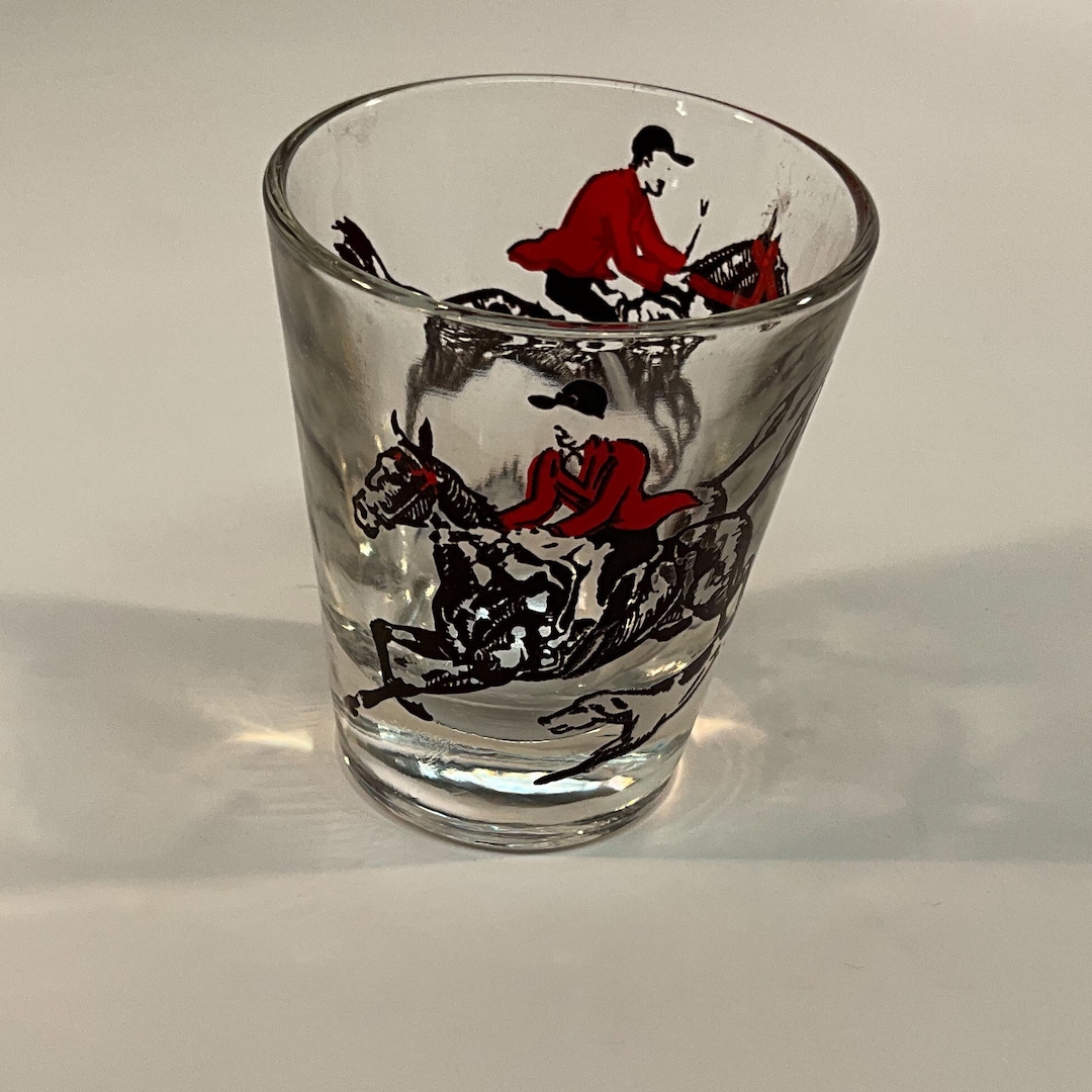 Vintage Equestrian Fox Hunting Mid Century Hazel Atlas Horse and Hound ...