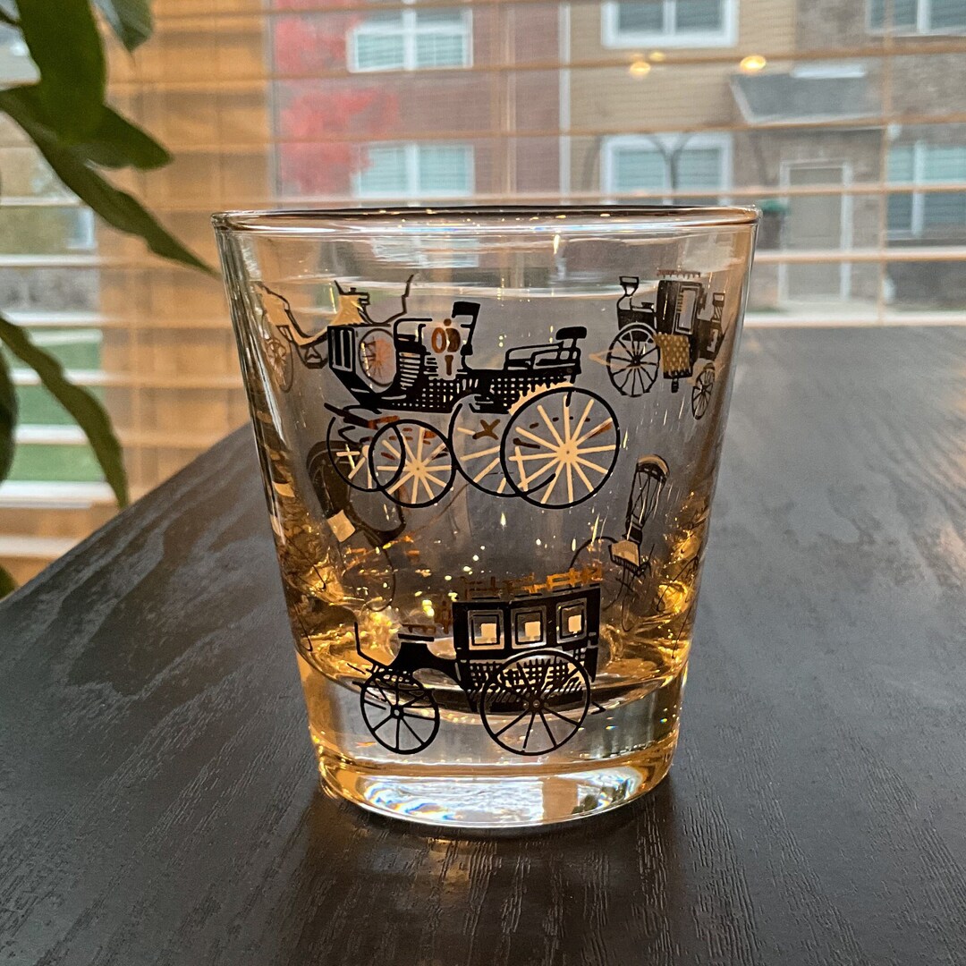 Vintage Libbey Antique Car Carriage Midcentury Modern Retro - Etsy