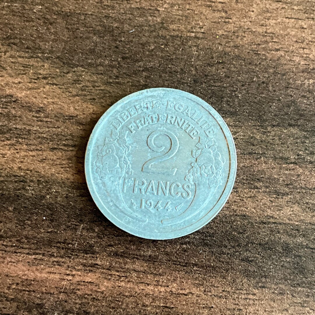 France 2 Franc 1944 WWII Coin Authentic Vintage French European ...