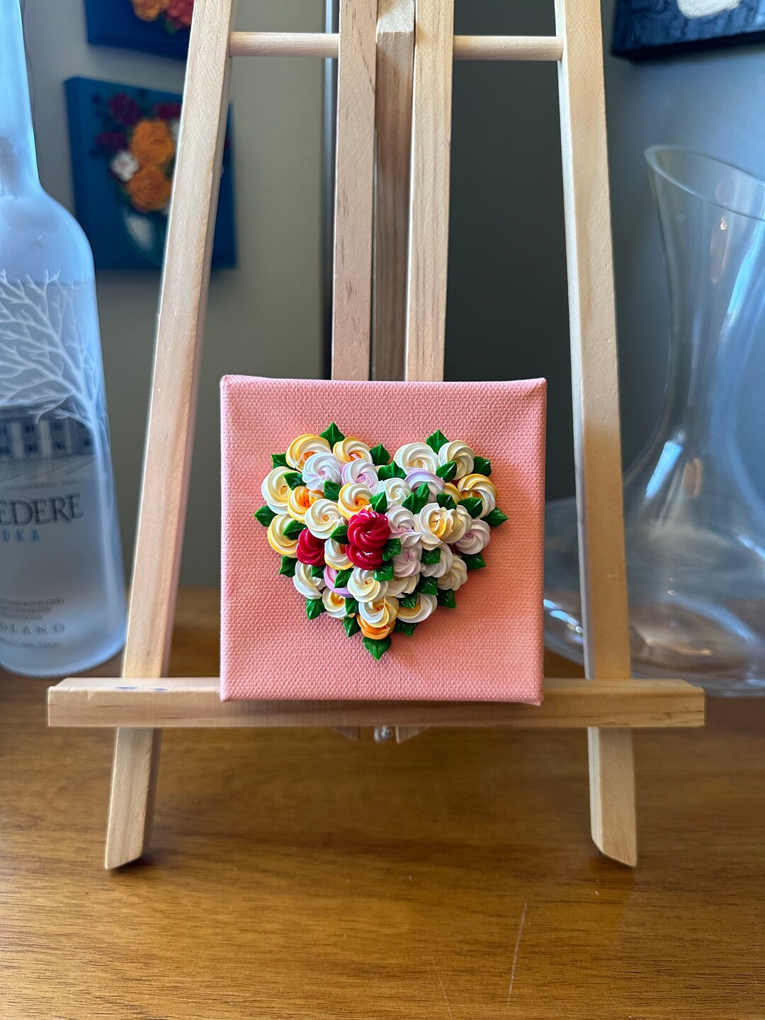 4” X 4” Thick and Heavy Textured 3-D Boutique on 1 1/2” Back Stappled ...