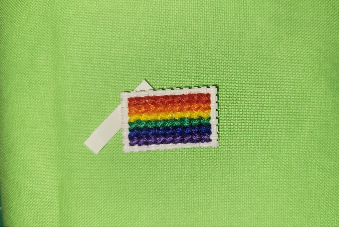 Handsewn Mini Rainbow Flag Sticker: Pride Decor - Etsy