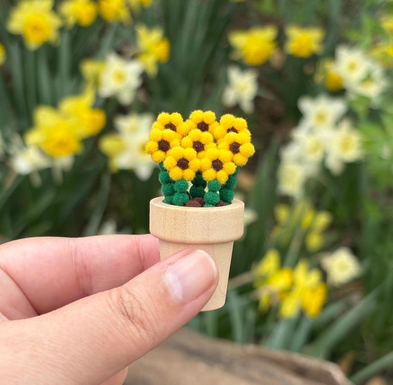 2" & 1.25" Miniature Sunflower Flower Bouquet - Etsy
