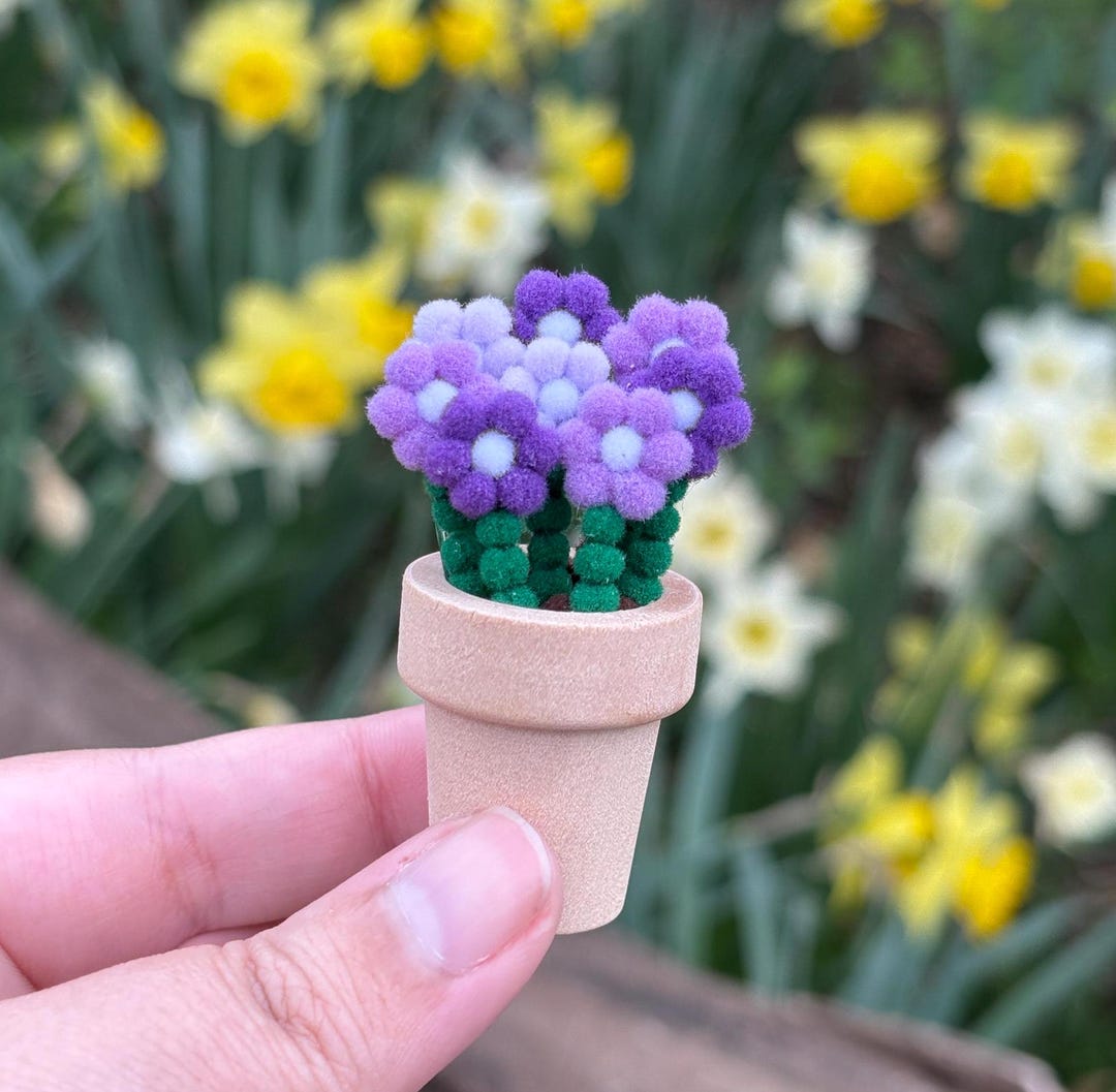 2" All-purple Miniature Floral Bouquet - Etsy