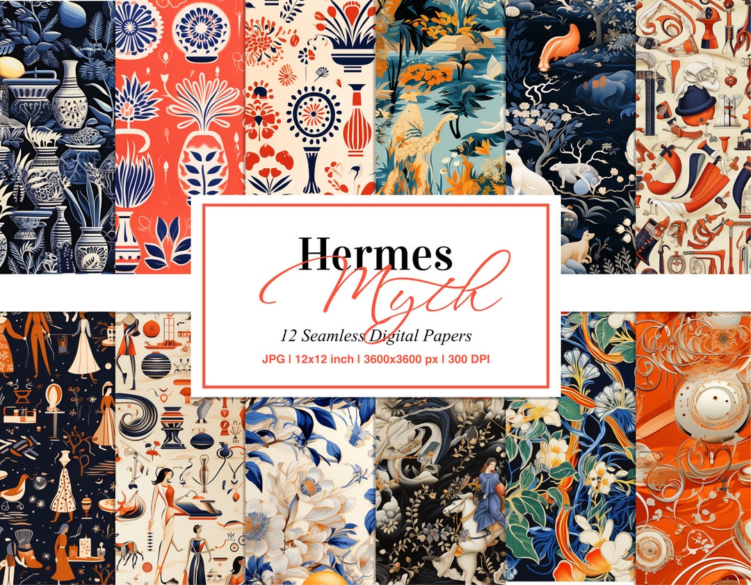 Hermes Inspired Seamless Pattern, High Fashion Printable Pattern ...