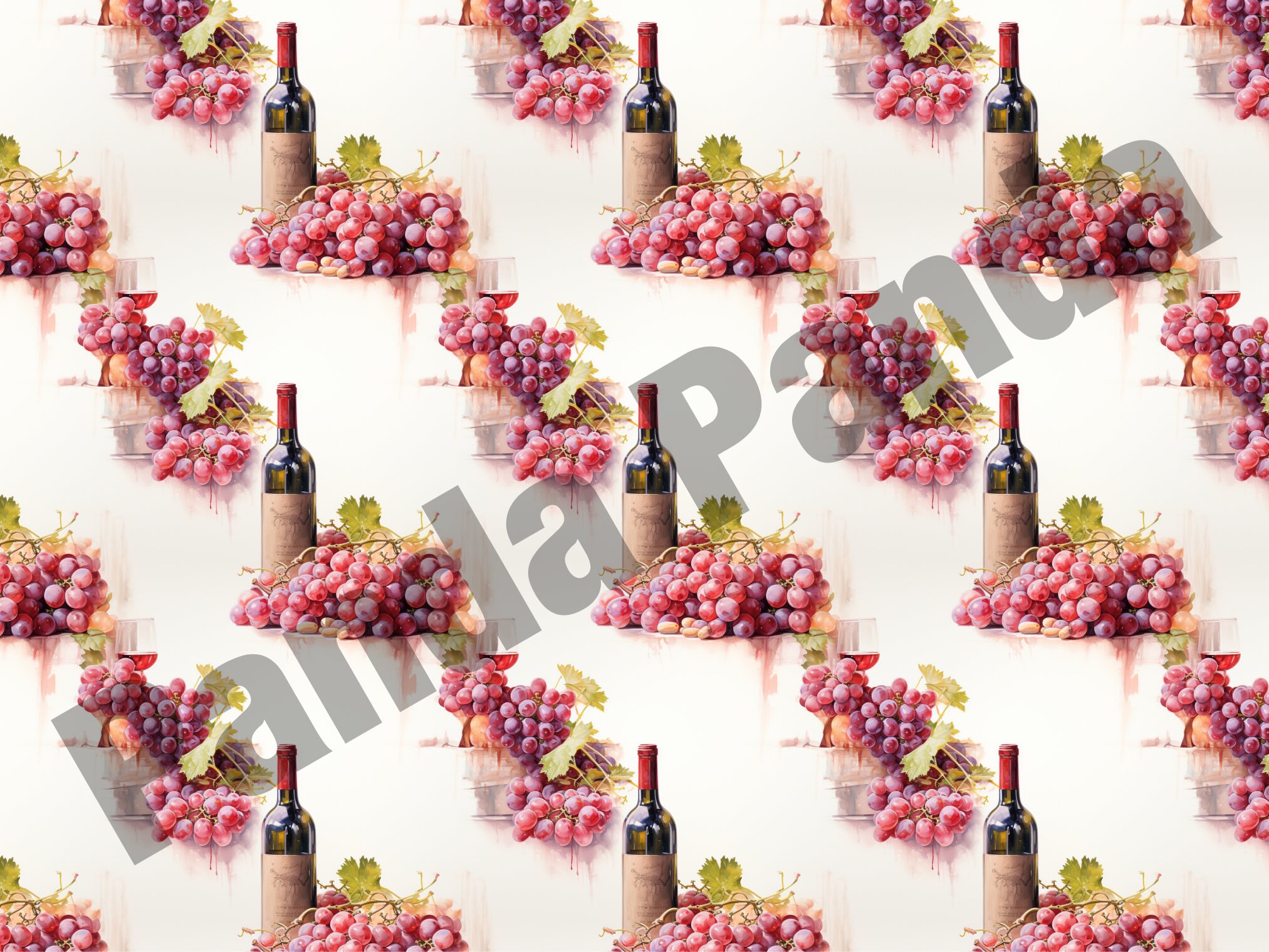 Wine Seamless Patterns, Vino Digital Paper, Grape Vine Digital ...
