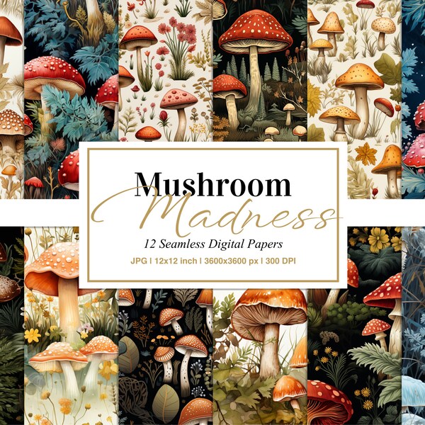 Mushroom Repeat Pattern - Etsy