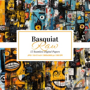 Jean-michel Basquiat Inspired Seamless Patterns, American Graffiti ...