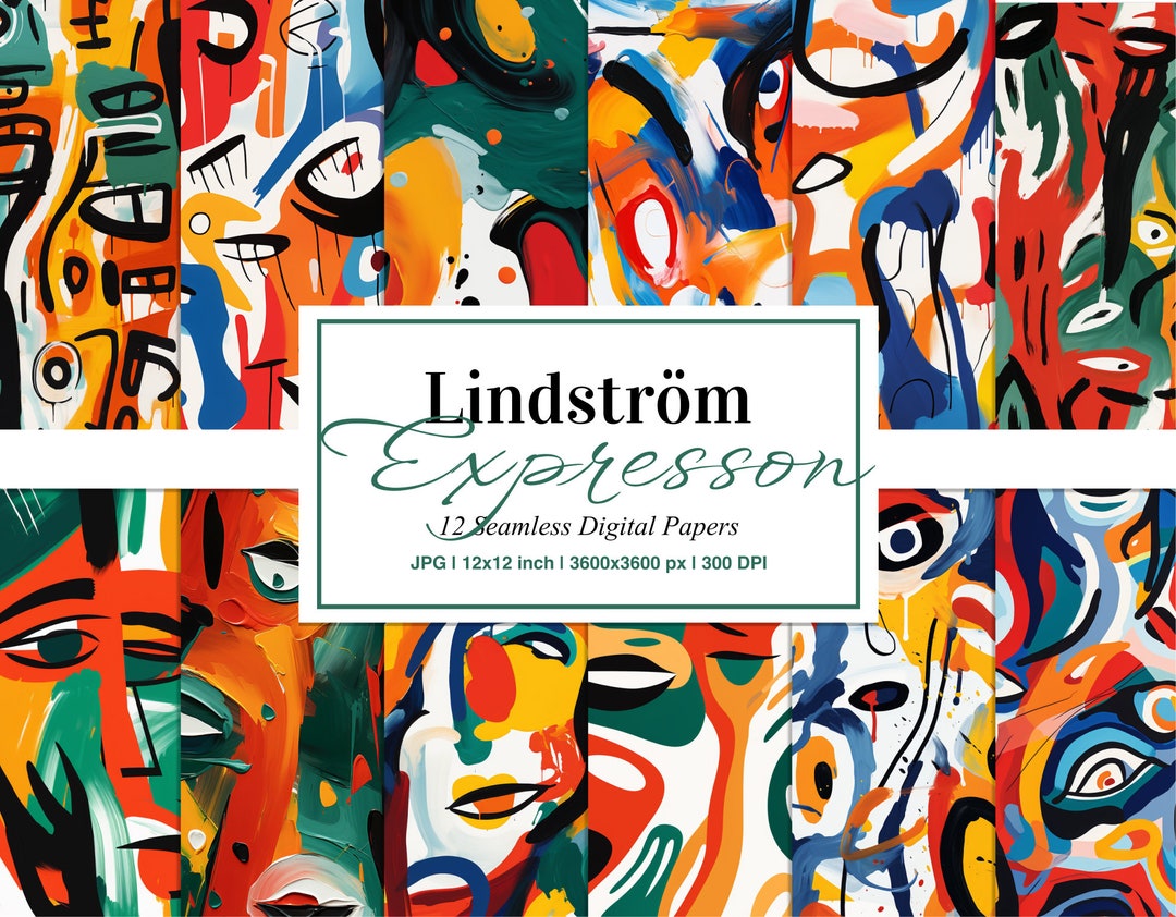 Bengt Lindström Inspired Seamless Patterns, Swedish Abstract Painter ...