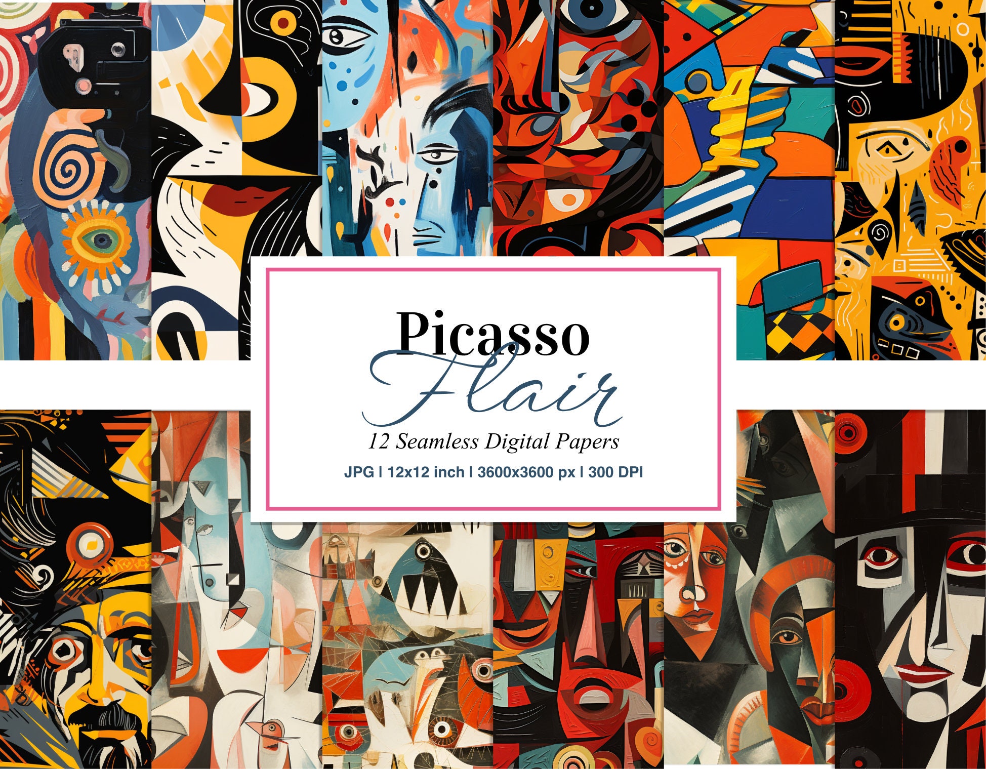 Pablo Picasso Inspired Seamless Patterns, Acrylic and Oil Seamless ...