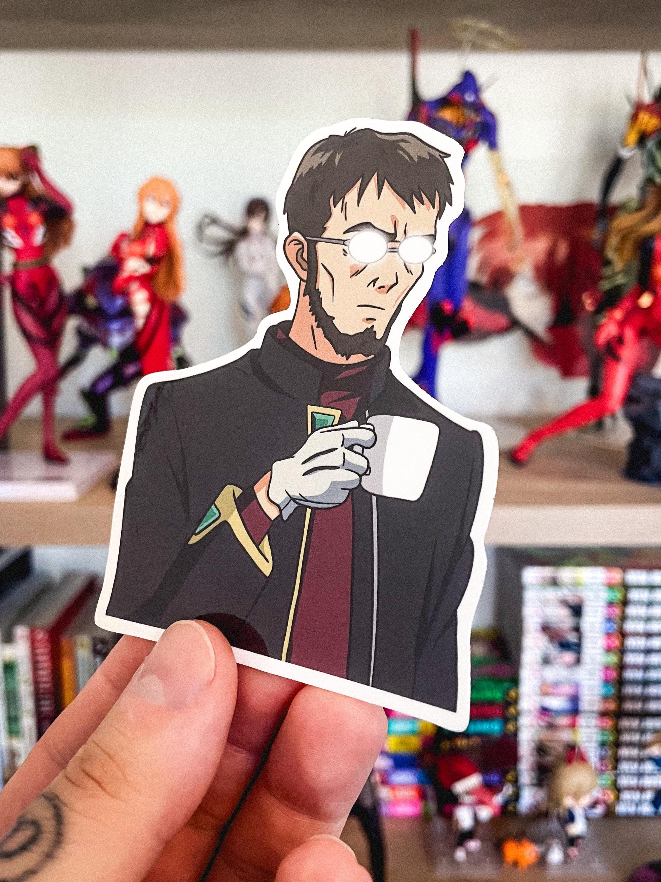 NGE grumpy Mugs Meme Fan Art Sticker Vinyl Laminated Sticker for ...