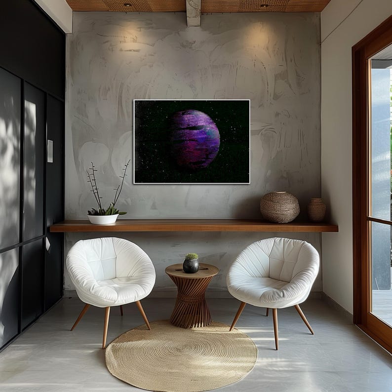 Purple Planet Spray Paint Space Art - Etsy