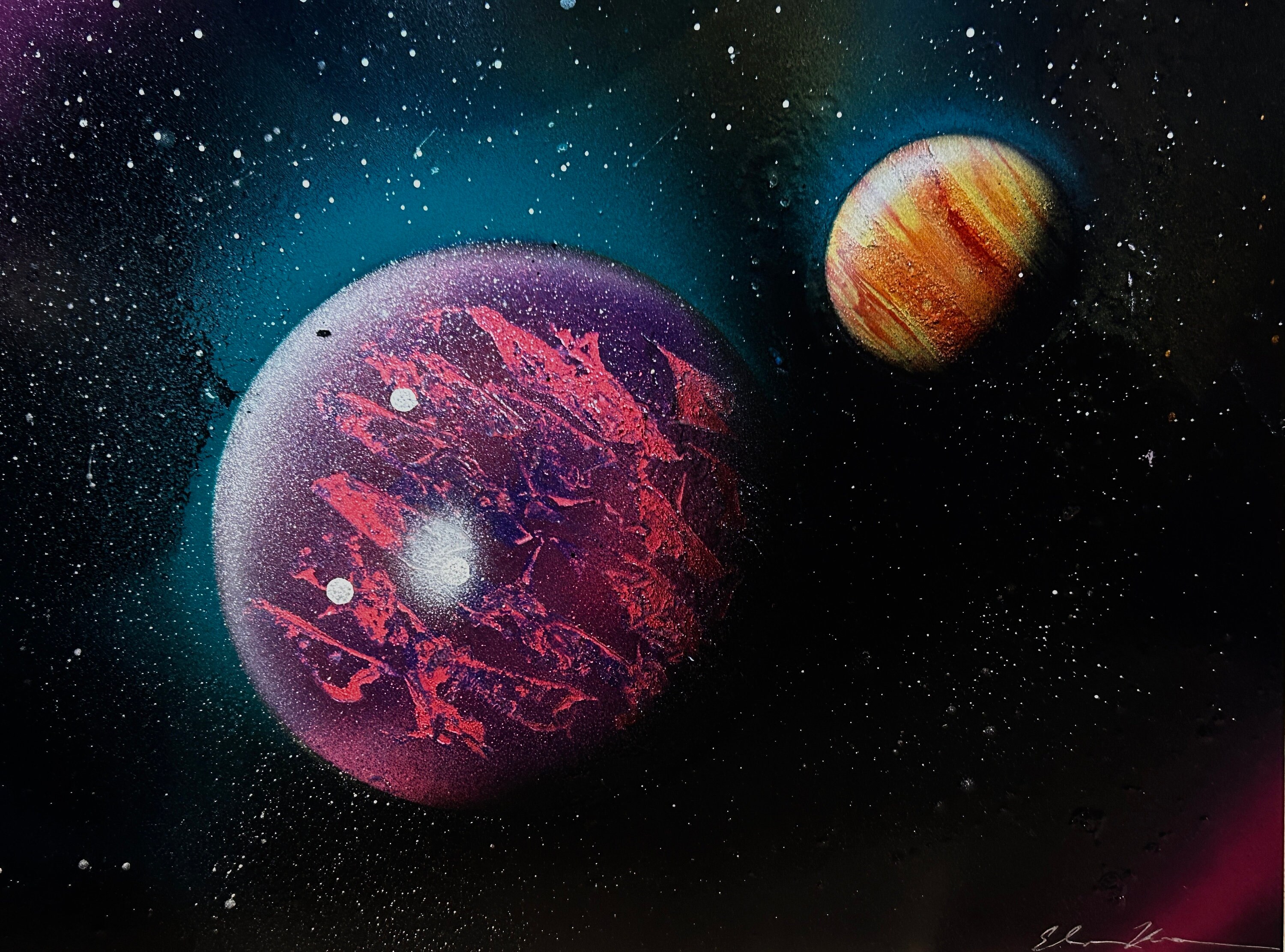 Spray Paint Art/ Wall Art / Space Art/ Galaxy Art/ Street Art/ 2 ...