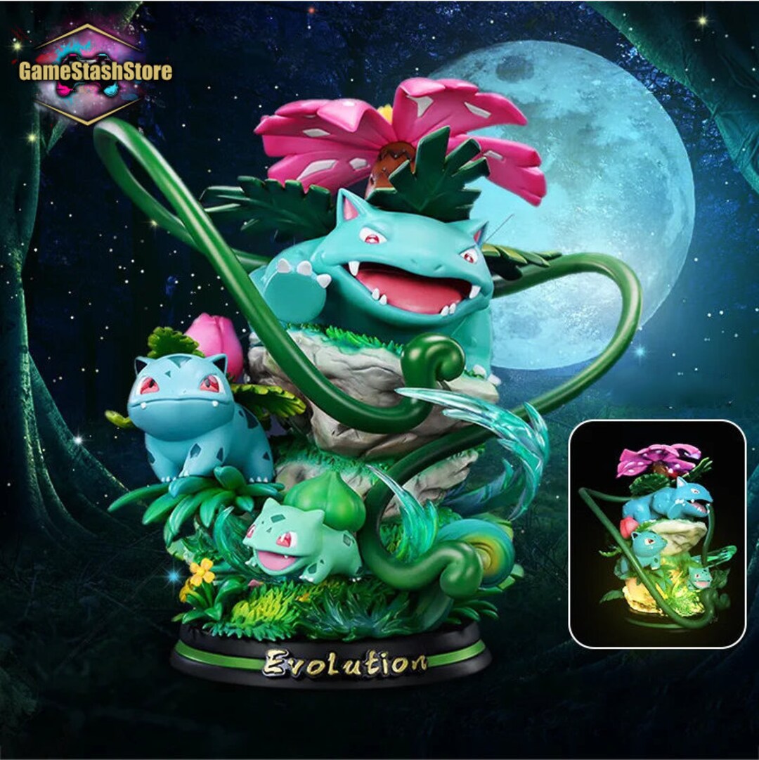 Venusaur Evolution Line Statue Custom Made lights Up - Etsy