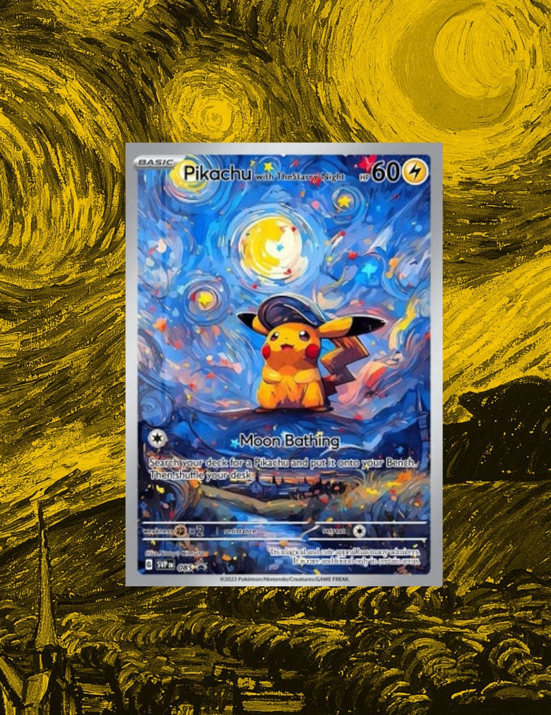 PTCG Van Gogh Pikachu Moon Bathing the Starry Night Custom Made s-rank ...