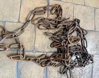 Rusty Iron Chain, Decorative Rustic Chain, Home Decor, Farmhouse Barn ...