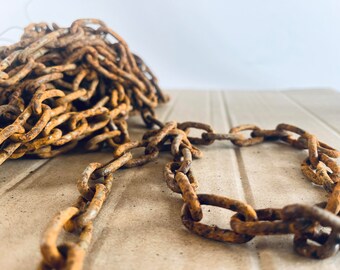 Rusty Iron Chain, Decorative Rustic Chain, Home Decor, Farmhouse Barn ...