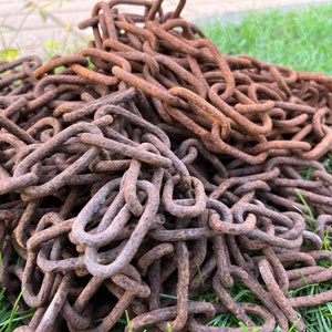 Rusty Iron Chain, Decorative Rustic Chain, Home Decor, Farmhouse Barn ...