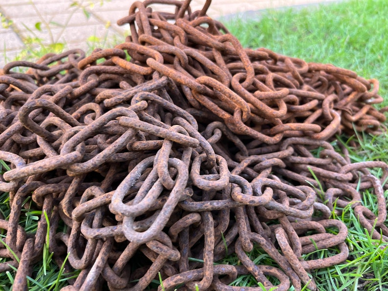 Rusty Iron Chain, Decorative Rustic Chain, Home Decor, Farmhouse Barn ...