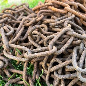 Rusty Iron Chain, Decorative Rustic Chain, Home Decor, Farmhouse Barn ...