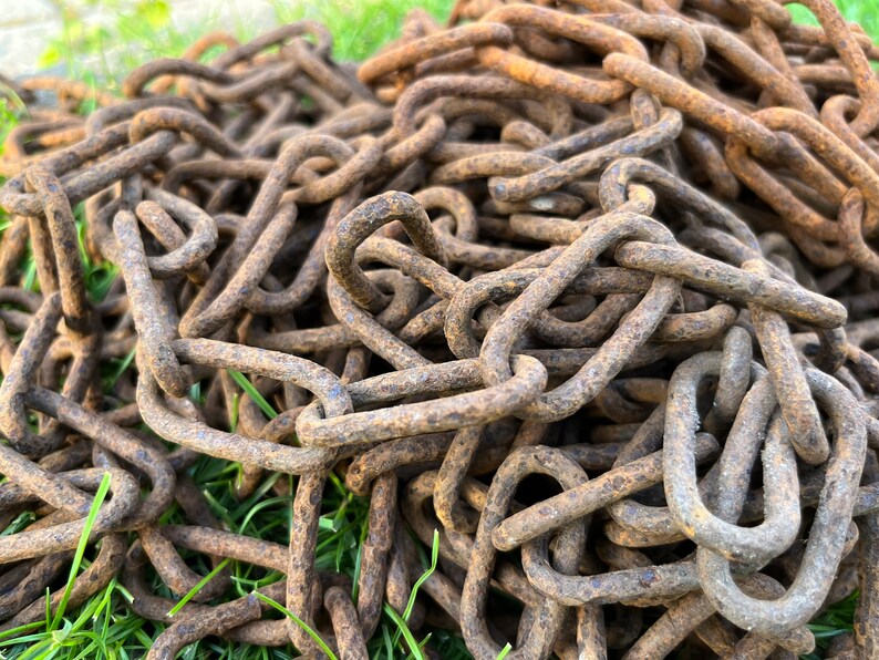 Rusty Iron Chain, Decorative Rustic Chain, Home Decor, Farmhouse Barn ...