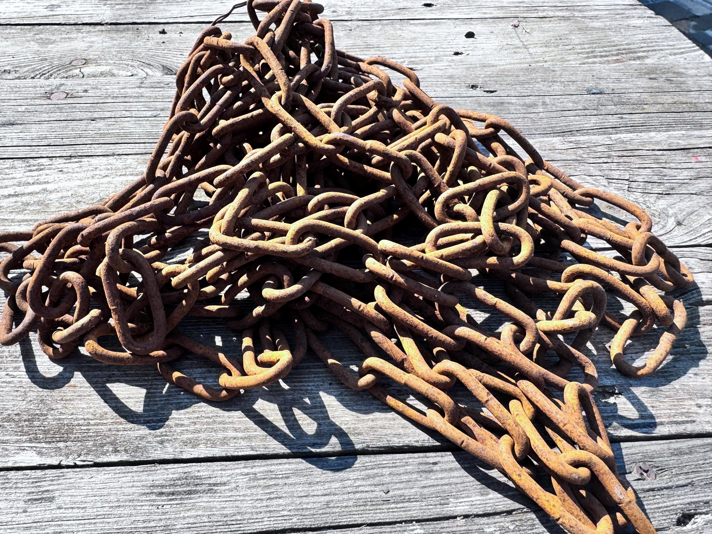 Rusty Iron Chain, Decorative Rustic Chain, Home Decor, Farmhouse Barn ...