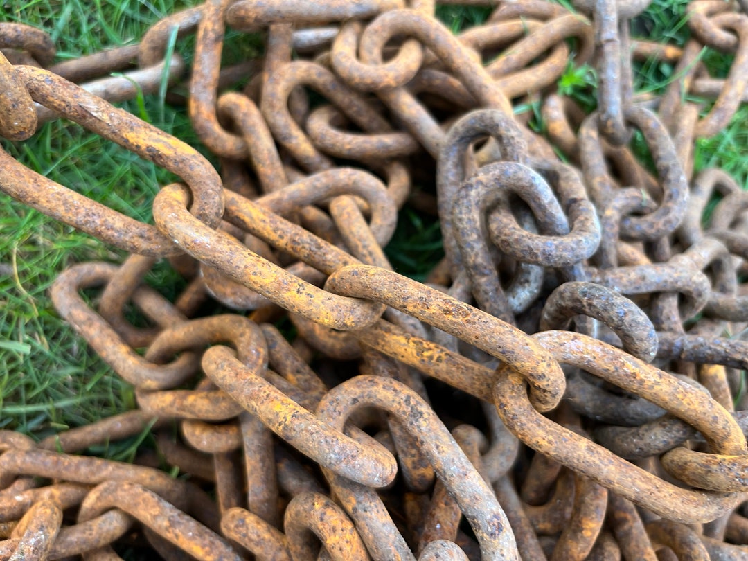 Rusty Iron Chain, Decorative Rustic Chain, Home Decor, Farmhouse Barn ...