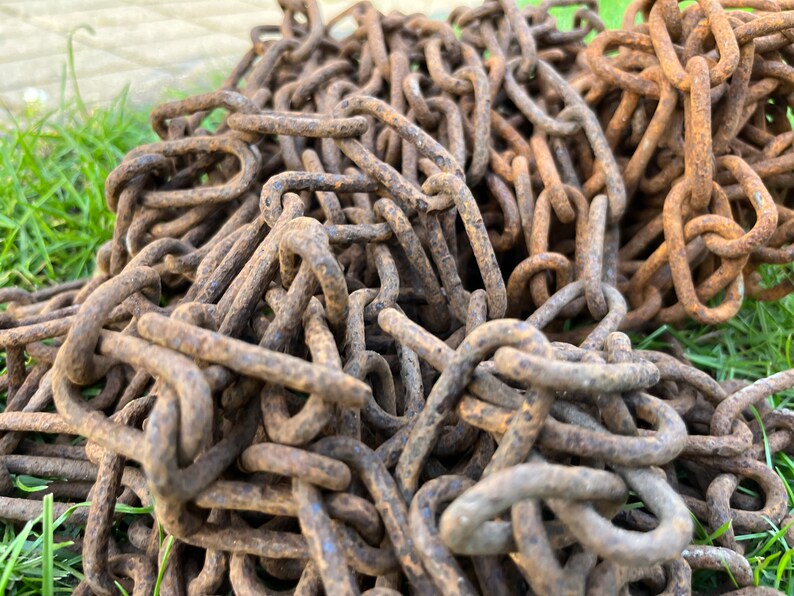 Rusty Iron Chain, Decorative Rustic Chain, Home Decor, Farmhouse Barn ...