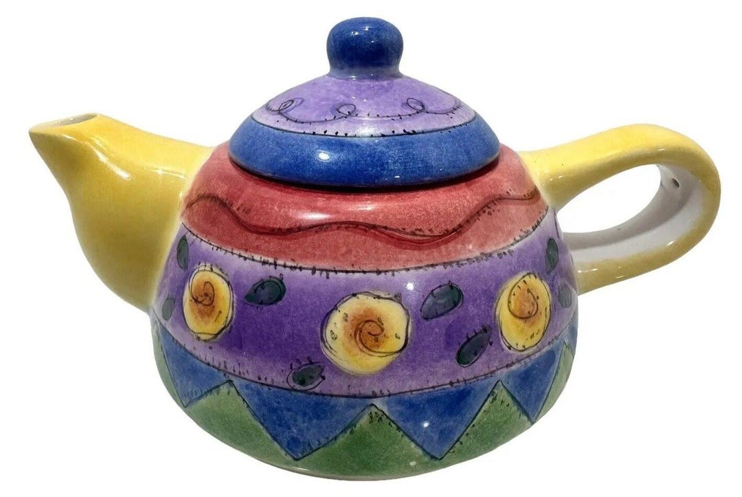 VTG SANGO Lided Teapot the Sweet Shoppe Spring Design Sue Zipkin - Etsy