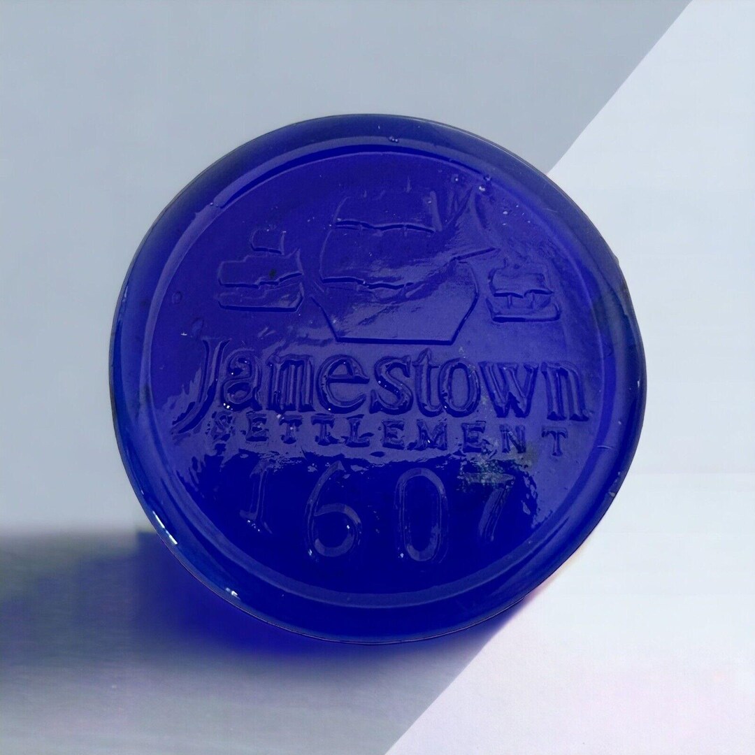 Blenko Sun Catcher Cobalt Blue Glass Jamestown 1607 Christmas Ornament ...