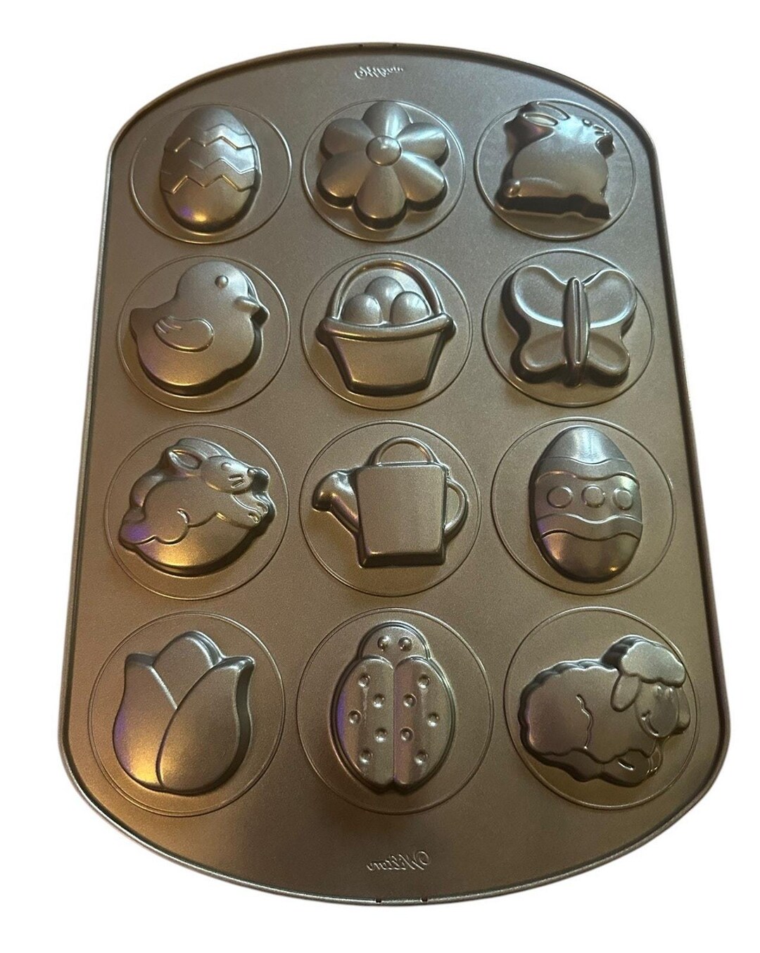 WILTON 3D Spring Cake Cookie Pan Sheet Ladybug Lamb Bunny Flower Duck ...