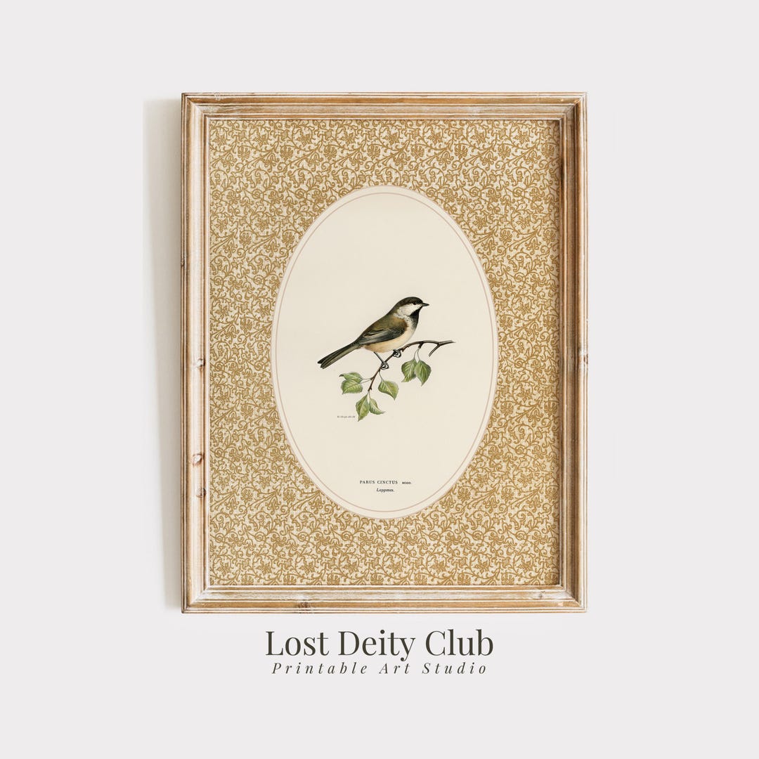Neutral Cottagecore Wall Art PRINTABLE Vintage Bird Print, Downloadable ...