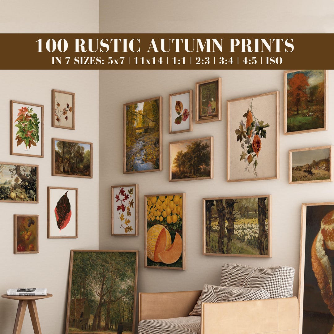 Printable Fall Gallery Wall Set Rustic Autumn Wall Art Vintage ...