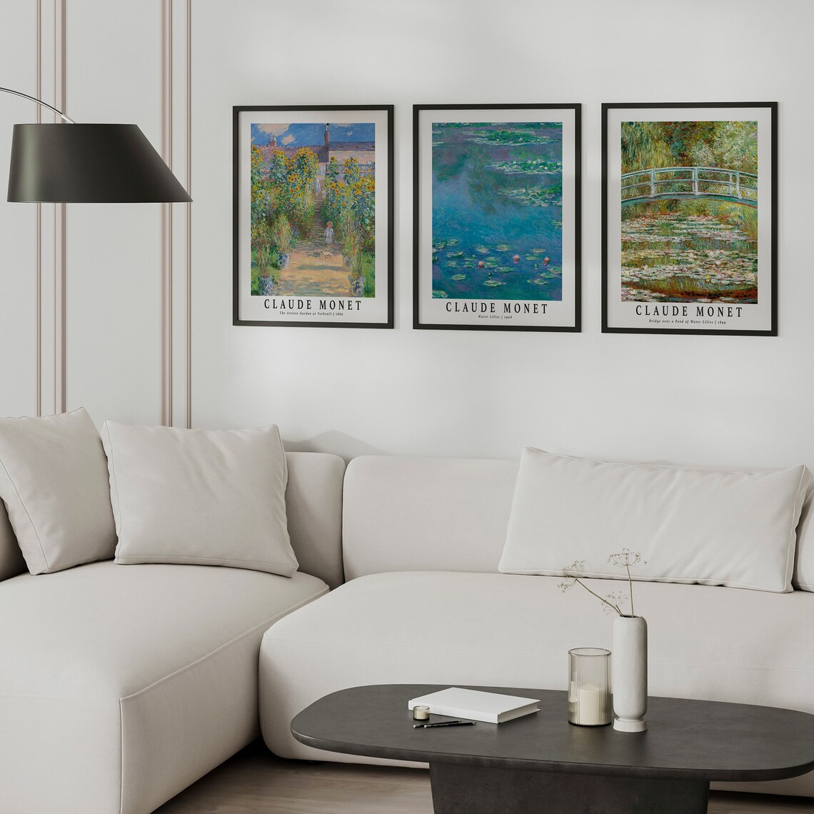 Claude Monet Print Set of 3 PRINTABLE Impressionism Landscape Paintings ...