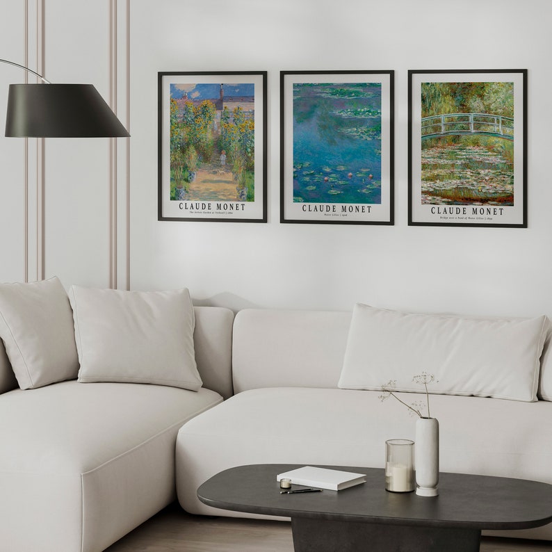 Claude Monet Print Set of 3 PRINTABLE Impressionism Landscape Paintings ...