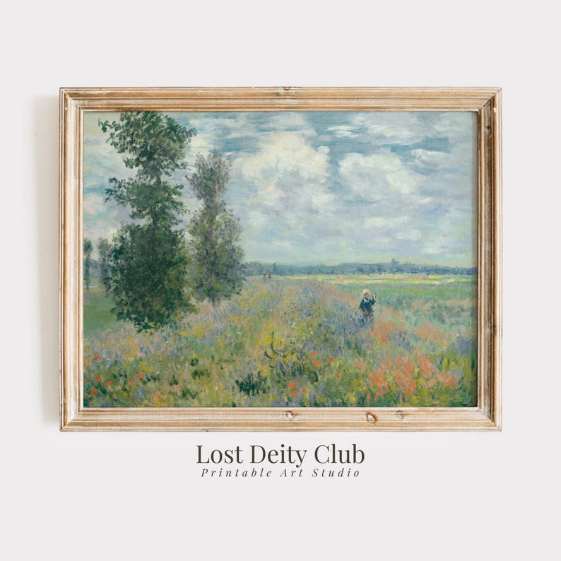 Claude Monet Flower Fields Print | PRINTABLE Impressionist Landscape ...