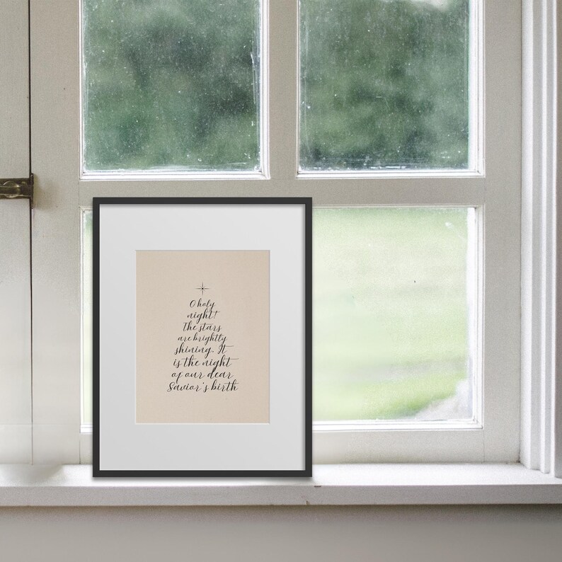 O Holy Night Print: Minimalist Christmas Carol Printable Vintage Hymn ...