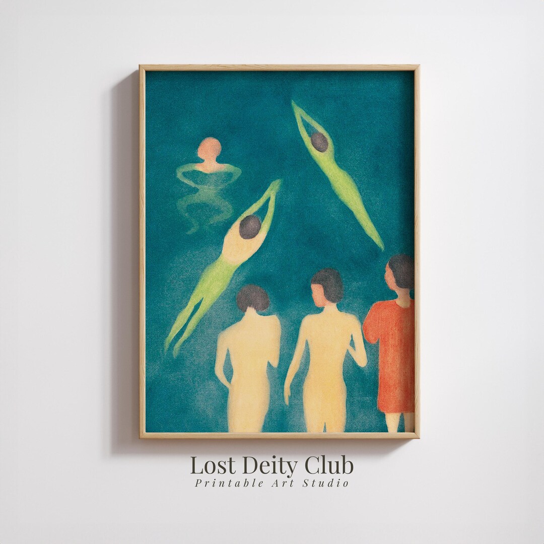 Edvard Munch Sea Swimming Bathing Art Expressionist Art Print, Bathing ...