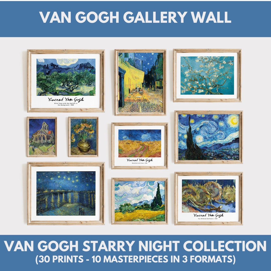 30 Vincent Van Gogh Starry Night PRINTABLE Wall Art Mega Bundle Print ...