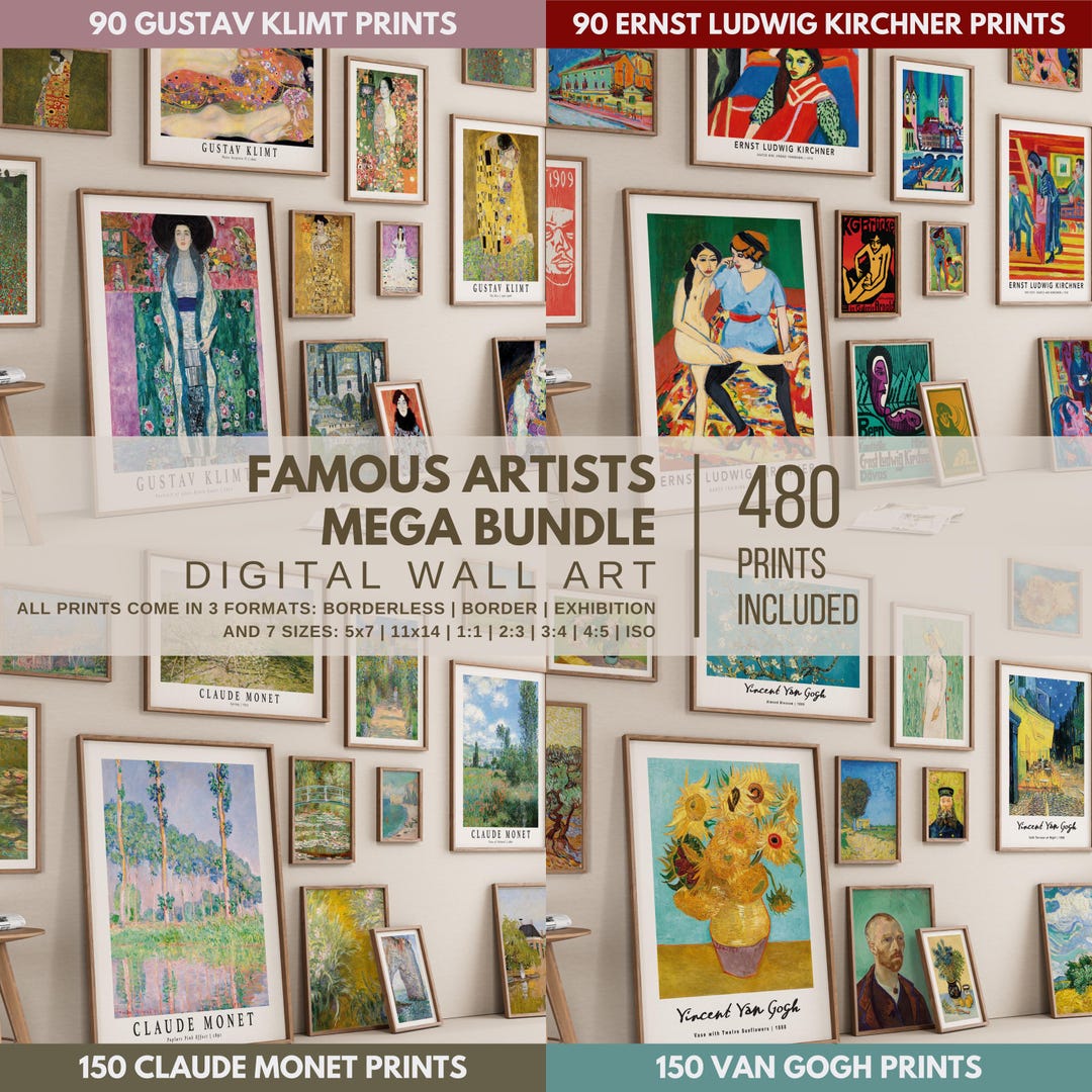 480 Mega Bundle Wall Art Set, Eclectic Gallery Wall Art, Maximalist ...