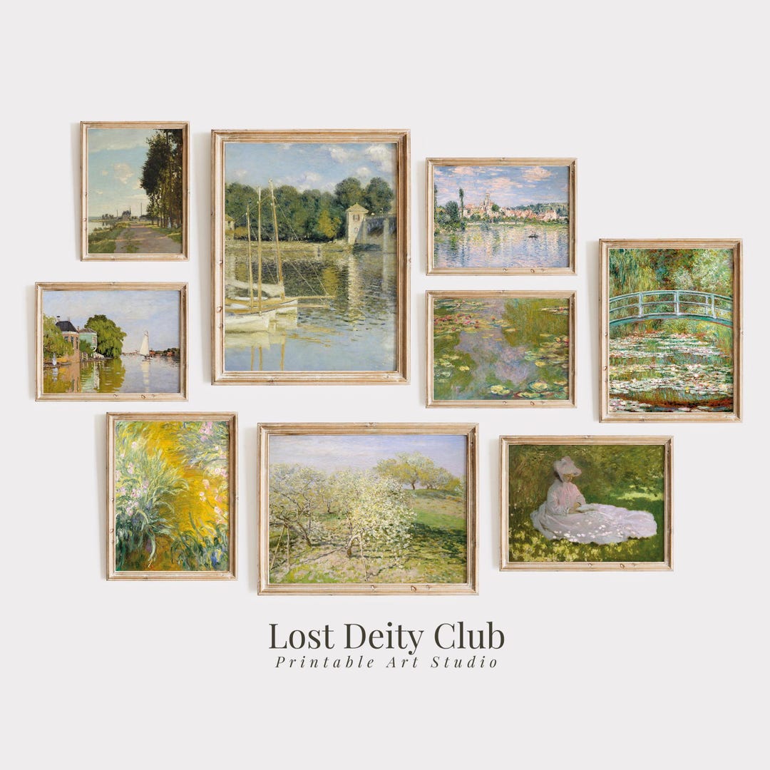 Claude Monet Print Set of 9, Countryside Landscape Prints Spring ...