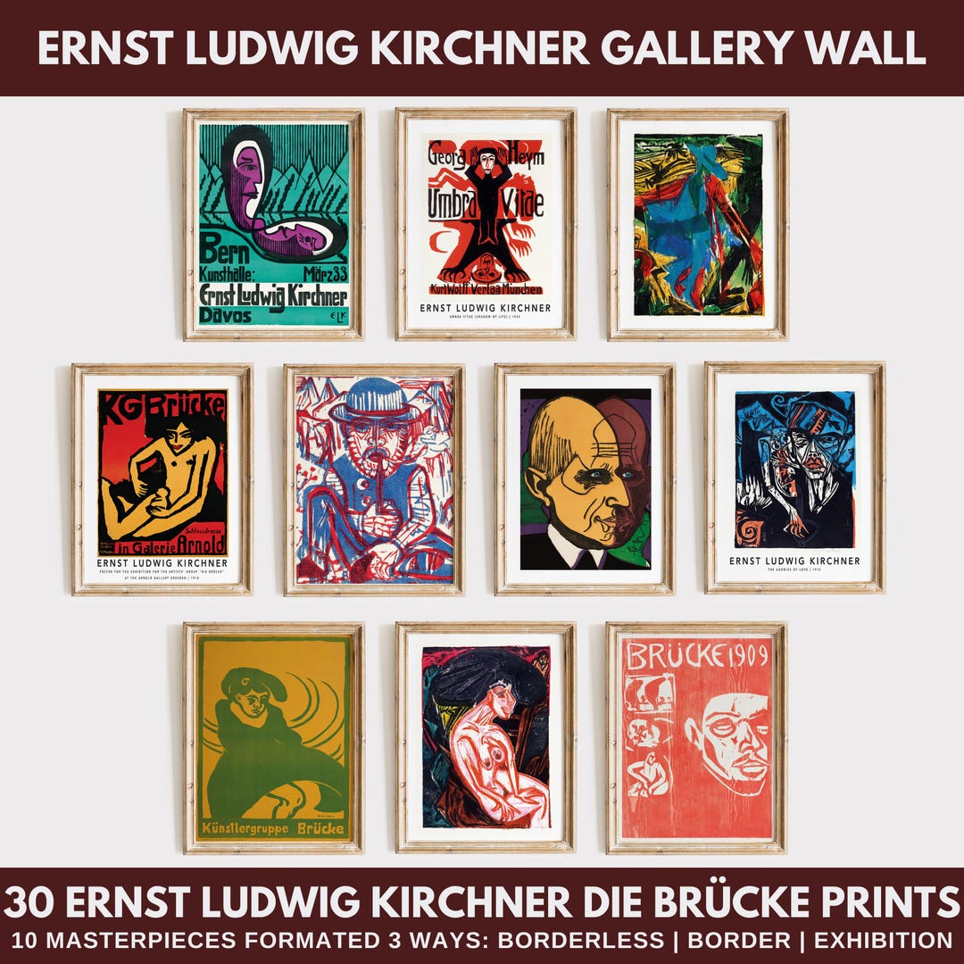 30 Ernst Ludwig Kirchner Expressionist Print Collection | Abstract ...