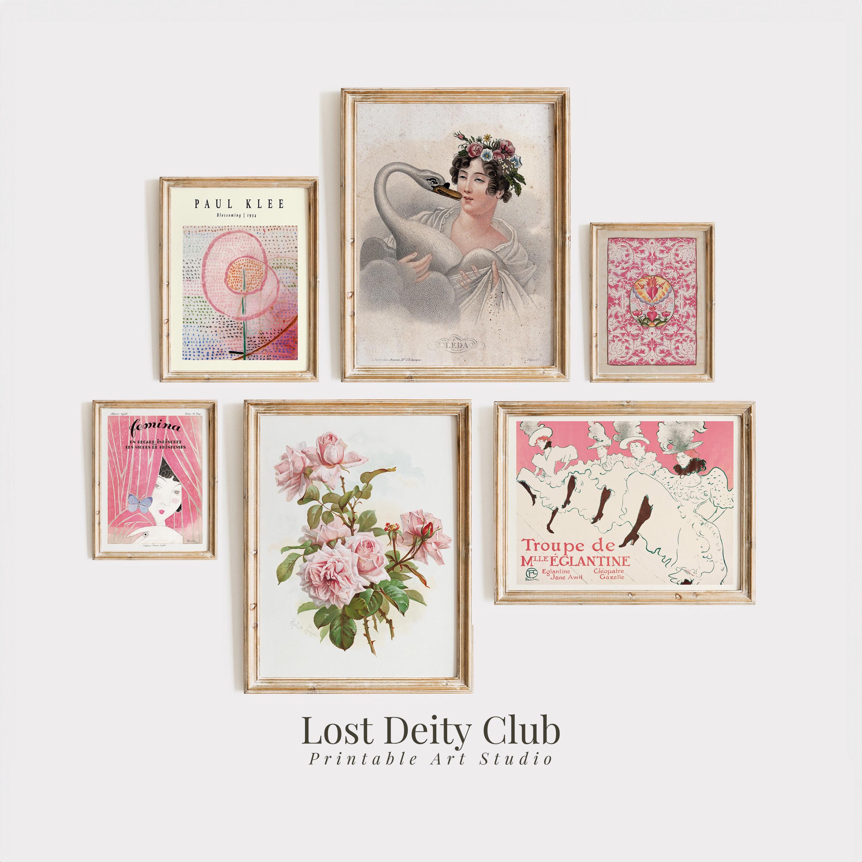 Cute French Coquette Print Set Whimsical Pink Art Collection ...