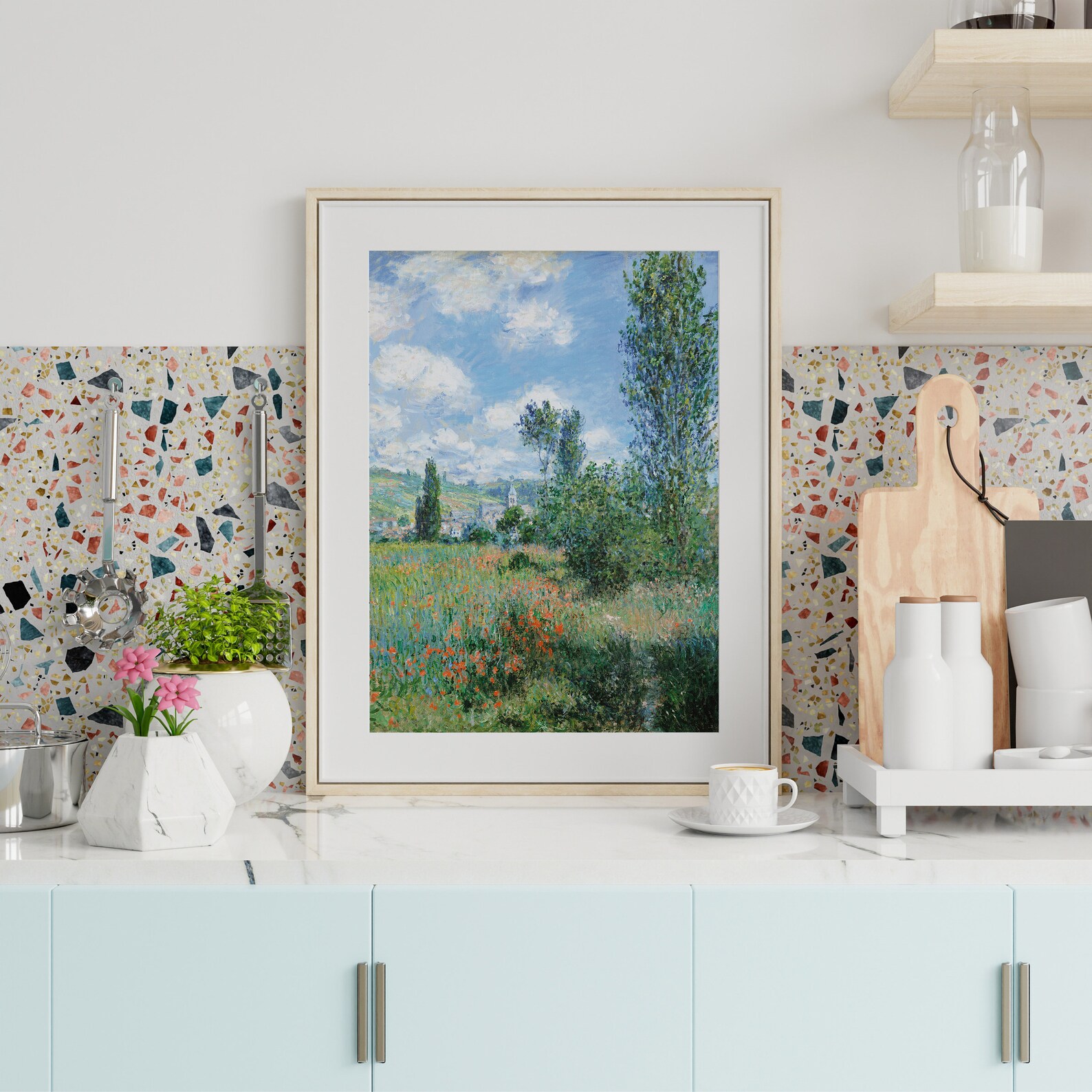 Monet Flower Field Print: Impressionist Landscape Painting (digital ...