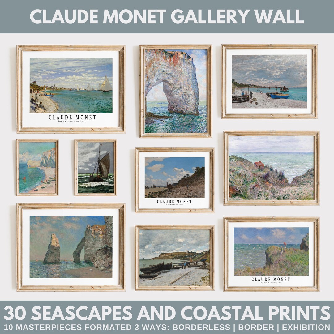 Claude Monet Print Set, Trendy Coastal Prints, French Country Prints ...