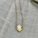 Diamond Shaped Gold Pendant Necklace - Square Shaped Gold Pendant - 14k ...