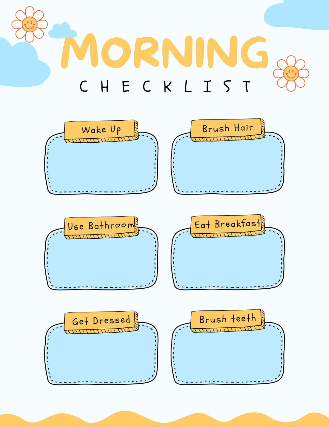 Kids Morning Checklist Morning Routine Kids Routines - Etsy